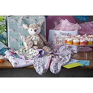 Taggies Soothing Sensory Stuffed Animal Security Blanket, Flora Fawn, 13 x 13-Inches