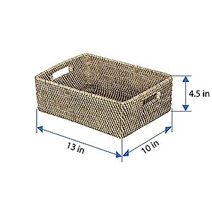 Kouboo 1060122 Laguna Rattan Shelf & Organizing Basket, Gray-Brown