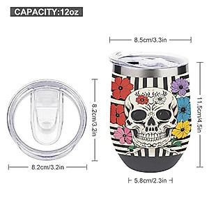 OPTKSNCU 304 Stainless Steel Insulated Cup with Lid, Black And White Stripes Print Durable, And Easy to Clean – Ideal for Home, Office, And Gift Giving