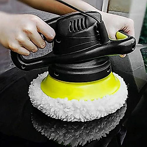 Car Polishing Pad Bonnets 5-6 Inch, 8 Pcs Soft Microfiber Bonnet Buffing Pad Covers, 4 Pcs Woolen Waxing Pads/Polyester Cotton Wax Applicator (White, Dark Blue)