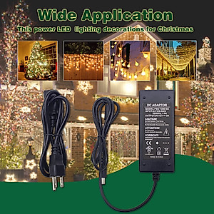 UltraPoE UL Listed DC 12V 5A Power Adapter, AC100~240V 50/60Hz to DC Output 12V Power Supply, 5.5mm x 2.5mm Plug, for LED Light Bar, DVR, NVR, High Power Camera