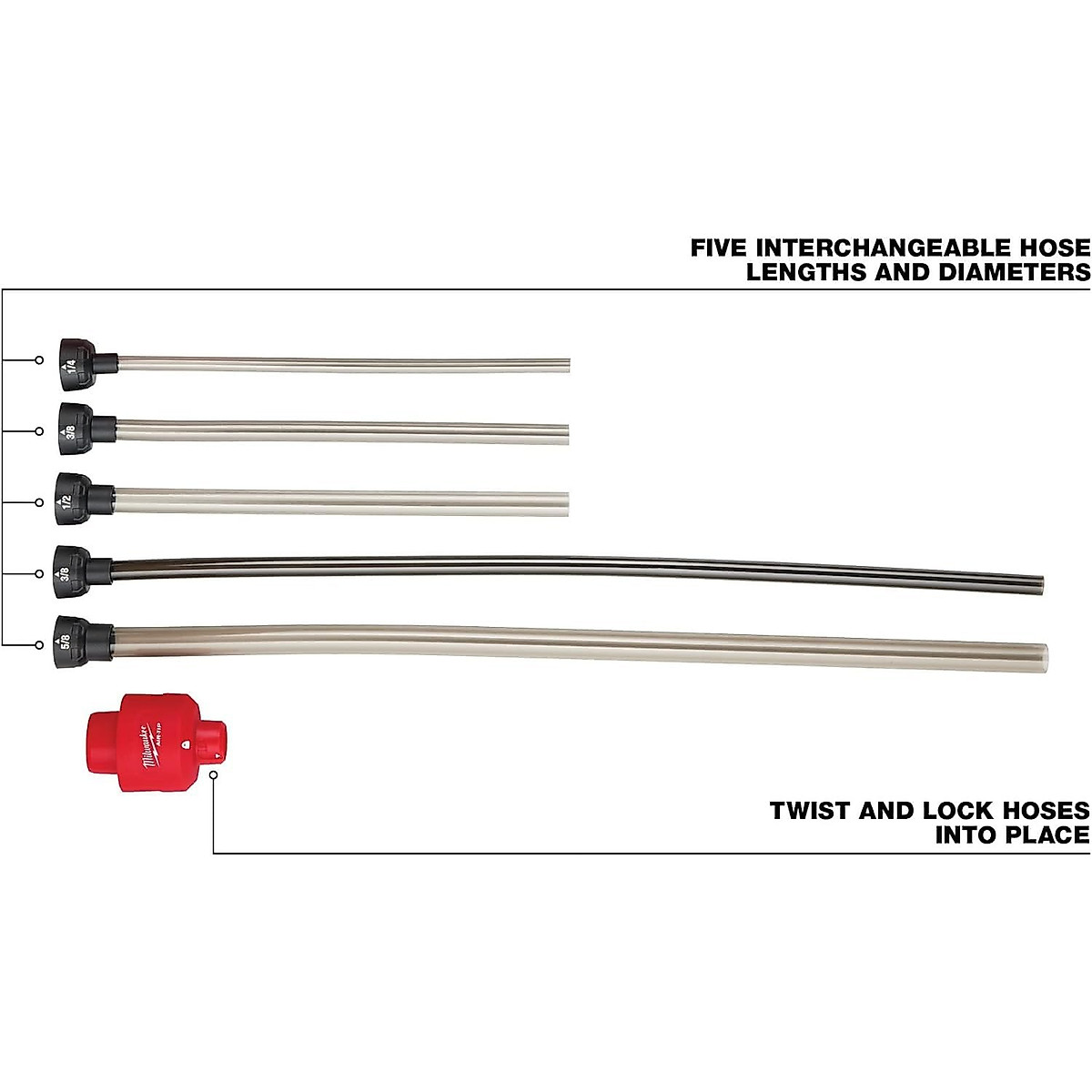 Milwaukee 49-90-2037 AIR-TIP Long Reach Flexible Micro Hose Set