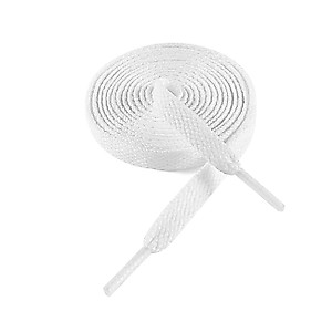 VSUDO 47" Flat White Shoe Laces for Sneakers, White Shoelaces for Sneakers, White Shoe Strings for Sneakers, White Replacements Sneakers Shoe Laces for Women or Men (1 Pair-White-120CM)