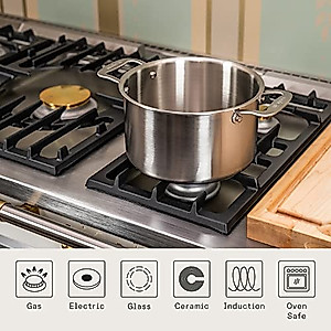 Made In Cookware - 6 Quart Stainless Steel Stock Pot With Lid - 5 Ply Stainless Clad - Professional Cookware - Crafted in Italy - Induction Compatible