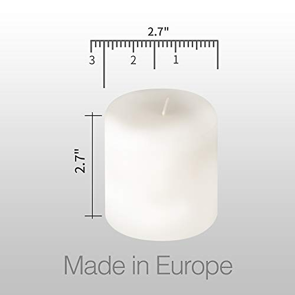 Pillar Candles - 3x3 inch | 25 Hours Burning, 6 Count - White Unscented Smokeless European Pillar Candles - Perfect for Wedding, Parties, Spas, Home Gatherings and Dinner