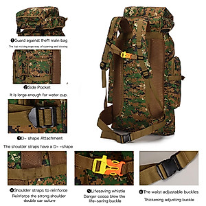70l Hiking Backpack for Men Waterproof Military Camping Rucksack Travel Daypack