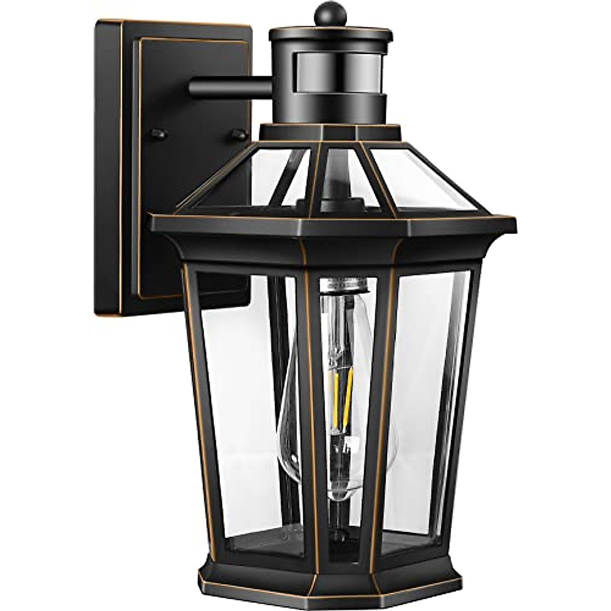 VIANIS Motion Sensor Exterior Light Fixture, 2 Pack Dusk to Dawn Outdoor Light Wall Mount, Anti-Rust Aluminum Outside House Lights,Farmhouse Coach Lantern for Porch, Entryway, Garage, Front Door