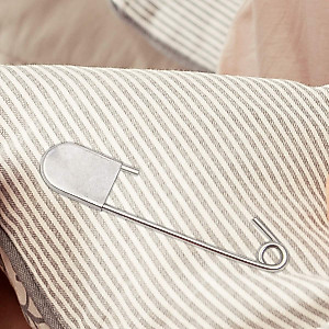 Tool Gadget Large Safety Pins, 5 inch Safety Pins, 10 PCS Stainless Steel Safety Pins Large, Silver Huge Strong XL Safety Pins, Extra Large Laundry Pins for Blankets, Heavy Laundry, Upholstery(5")