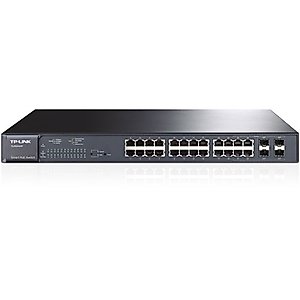 TP-Link 24-Port Gigabit Ethernet Smart PoE Switch with 4-Combo SFP Slots (TL-SG2424P),Black