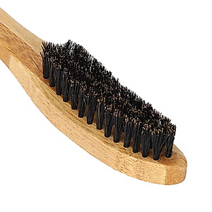 Beard Styling Brush with Strong Toughness, Portable Ergonomic Curved Design for Beard, Mustache Straightening and Growth Promotion (Small)