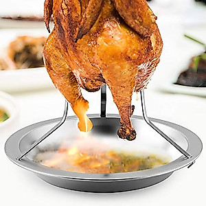 Vertical Stainless Steel Chicken Roaster Rack - Duck Holder Grill Stand Roasting, Sturdy BBQ Barbecue Tray for Oven, Cooking Grill Pan Tool