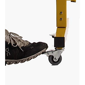 Trafford Industrial Expandable Metal Barricade, 11 Feet, Yellow and Black, Mobile Safety Barrier Gate, Retractable Traffic Fence