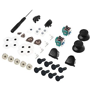Onyehn L1 R1 L2 R2 Trigger Springs Replacement Parts Buttons,3D Analog Joysticks Thumb Sticks Cap Conductive Rubber Screwdriver Kit for PlayStation 4 PS4 Controller(JDS-001)