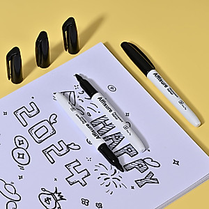 Permanent markers, 100 packs permanent markers bulk, quick drying in one second, waterproof, smooth, not easy to erase, durable, can be marked on glass, tiles and cloth, office supplies