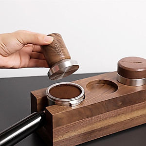 58.55mm Tamper Espresso Accessories Walnut Handle Barista Tool Barista Accessories 304 Stainless Steel UBENKAKU