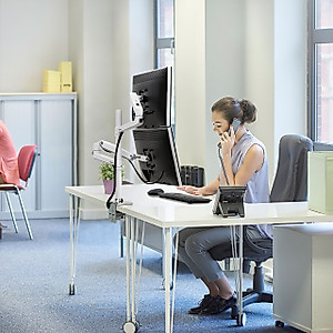 Ergotron – LX Vertical Stacking Dual Monitor Arm, VESA Desk Mount – for 2 Monitors Up to 40 Inches, 7 to 22 lbs Each – Tall Pole, White