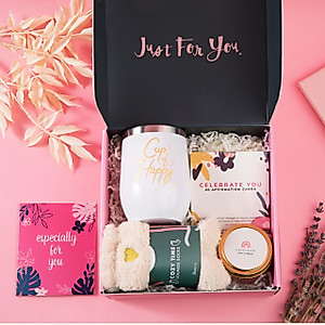 JUUPSii Womens Gift Set, Birthday Gift Baskets for Women, Self Care Package for Women, Relaxing Spa Gifts for Her, Friends, Mom, Wife, Female, Coworker, Sister 12oz stainless