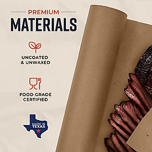 Brown Kraft Butcher Paper Roll - 18 Inch x 100 Feet - USA Made - Food-Grade Paper for Wrapping and Smoking Meat, BBQ, Grilling, Perfect Brisket Crust - Durable, Unbleached, Uncoated & Unwaxed