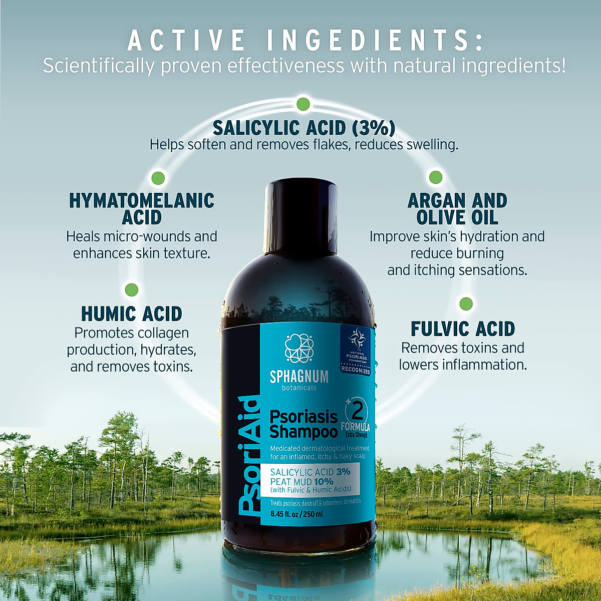 Psoriasis Shampoo and Conditioner Set - Salicylic Acid 3% and Peat Mud 2x8.45 fl oz