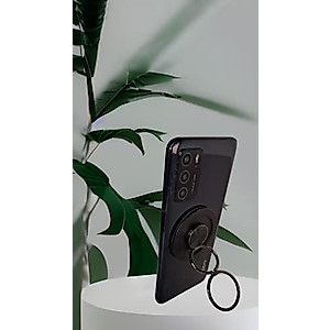 Magnetic Cell Phone Ring Holder Stand - Finger Ring Kickstand with Polished Metal - Compatible with All Smartphones