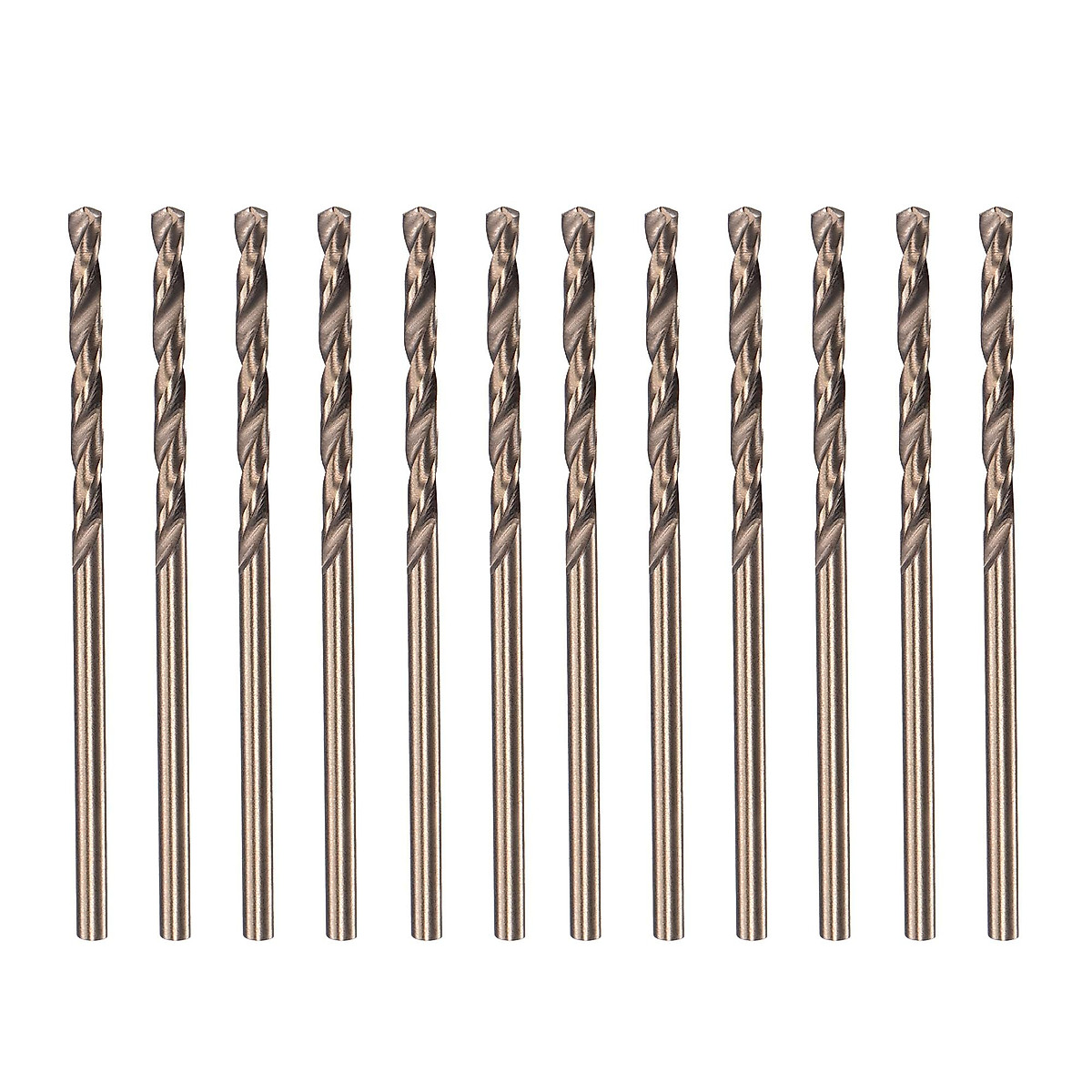 uxcell 2.3mm Drill Bits High Speed Steel Straight Shank 52mm Length Twist Drill Bit Fully Ground Titanium Coated 12 Pcs