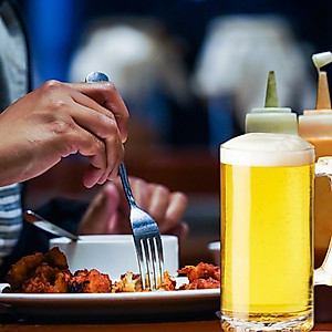 BCS Clear Glass Sports Mugs with Handles 26.5 oz for Beer Beverages Water Cocktails Coffee Drinking Glasses Cups Home Kitchen Dining Cafe Bar Restaurant Party Favor Tableware Glassware Gift Set of 4