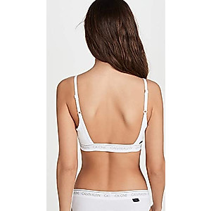 Calvin Klein Women's Ck One Cotton Unlined Bralette, White, L