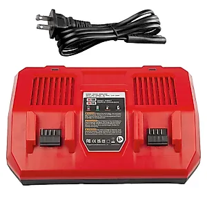 Dual Battery Charger Replace for M18 Milwaukee 6A Rapid Lithium Charger to Charge 14.4V-18V XC Lithium-ion Battery 48-59-1890 48-59-1812 48-11-1850 48-11-1820 48-11-1835 48-59-1802