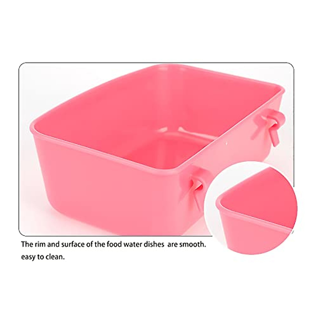 AMZSYLV Rabbit Feeder Waterer Chicken Guinea Pig Cage Bowl Food Water Hanging Watering Container Feeding Dish Coop Cup Treats Drinker for Pigeon Dove Puppy Cat Bird Bath Basin Hamster Bed (Pack of 3)