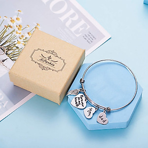 LParkin Sympathy Gift For Loss of Mother Father Bracelets Forever in My Heart Bereavement Gifts Angels Wind In Memory of Loved Mom Dad Bangle Bracelet For Daughter Memorial Presents