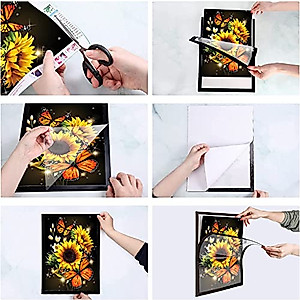 AOSGEDY 6 PACK Diamond Painting Picture Frames for 30x40cm, Diamond Art Canvas Frames 12" x 16", Self Adhesive Diamond Magnetic Art Frame, Frames for Wall Window Door Black, Inside Size 10" x 14"