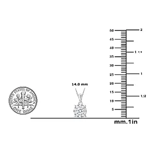 Beyond Brilliance 0.50 Carat Diamond, Sterling Silver Prong Set Round Cut Lab-Grown Diamond Cluster Pendant with Chain Necklace Fine Jewelry for Women, Gift Box Included
