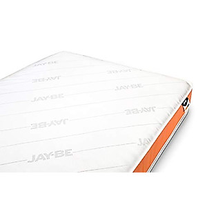 Jay-Be Mattress Simply Kids Sprung Mattress, Bed in a Box - Foam Free - Twin Single, White and Orange