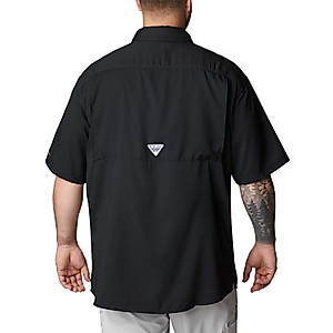 Columbia Men's Low Drag Offshore Short Sleeve Shirt, UPF 40 Protection, Moisture Wicking Fabric, Medium, Black