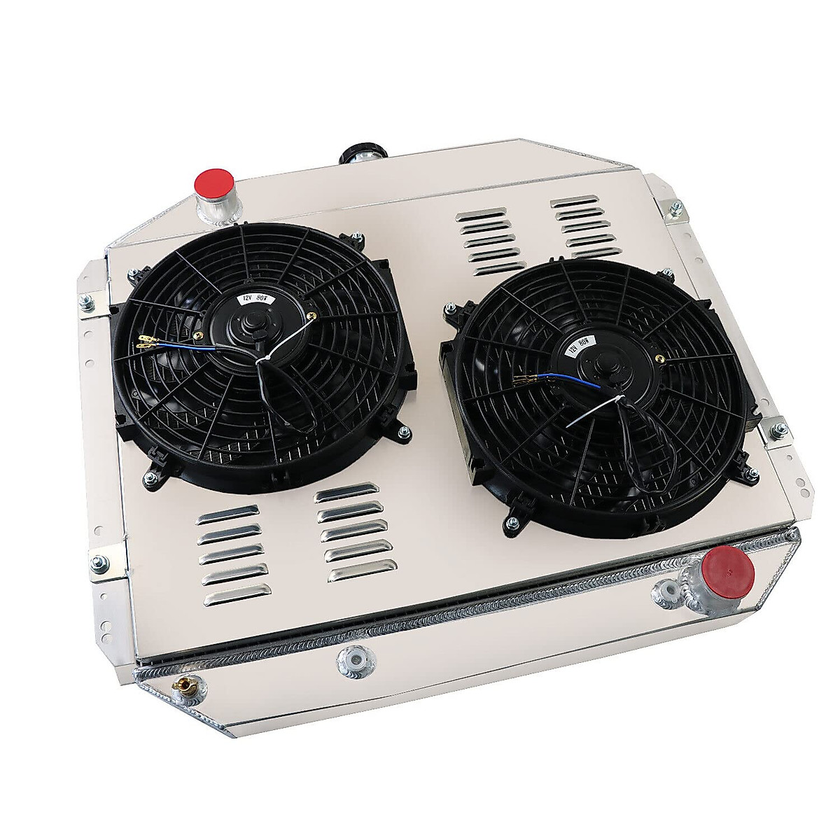 Cubauto 4 Row Aluminum Radiator For 1966-1979 Ford F100 F150 F250 F350 L6 V8 Truck 1967 1969 1972 1975 1977,Radiator +Shroud Fan +Relay Kit