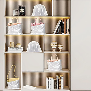 Cptoion 6 Pack Dust Bags for Handbags,Dust Cover Storage Bags Silk Dustproof Drawstring Bag,Silk Dust Cover Bag for Handbags Purses Clothes Shoes Boots (White, 20 × 15.75 in)