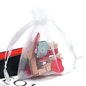 Tendwarm 50 PCS Sheer Organza Bags 3x4 Inches Wedding Favor Bags with Drawstring Mesh Candy Bags Jewelry Pouches