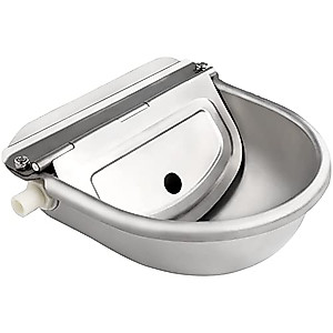 Automatic Waterer Bowl Stainless Steel Drinking Water Bowl Dispenser with Float Valve for Horse Cattle Goat Sheep Dog