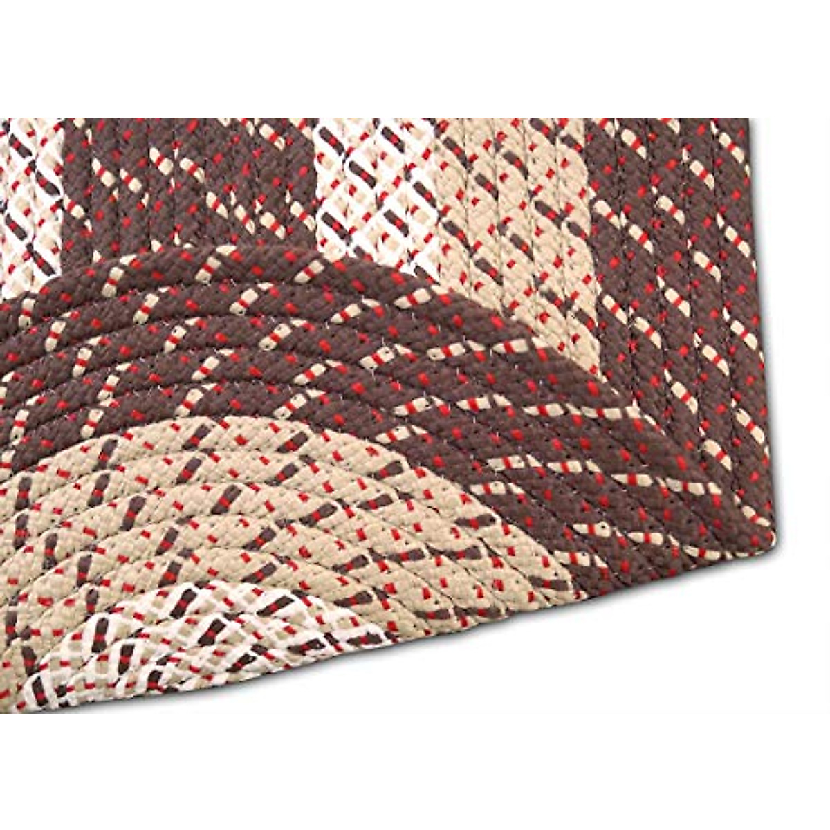 Better Trends Country Braid Collection 3 Piece Set Durable & Stain Resistant Reversible Indoor Oval Area Rug 100% Polypropylene in Vibrant Colors, 20"x30"/20"x30"/24"x72", Brown Stripe