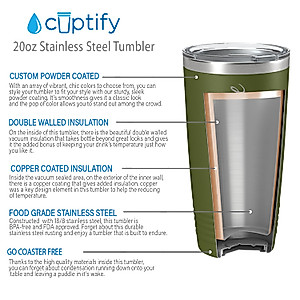 Personalized Heart Stethoscope Tumbler Gift for Nurse, RN, LPN, CNA, CMA, MA Laser Engraved on Army Green 20 oz Stainless Steel Tumbler with Lid - Insulated Cup - Custom Travel Mug