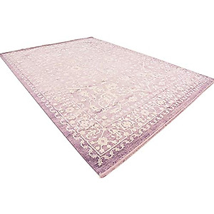 Unique Loom New Classical Collection Traditional Classic Intricate Design with Distressed Vintage Detail, Area Rug (9' 0 x 12' 0 Rectangular, Purple/ Ivory)