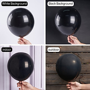 PartyWoo Black Balloons, 50 pcs 12 Inch Matte Black Balloons, Black Balloons for Balloon Garland or Balloon Arch as Party Decorations, Birthday Decorations, Retirement Party Decorations, Black-Y18