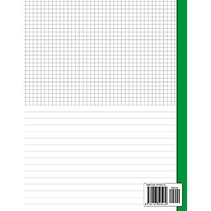 Dual Notebook Graph & Line 8.5x11 inch 100 pages: Book Half Lined and Half Graph 5x5 on Same page, Coordinate, grid, squared, math paper, Diary Journal Organizer to get creative