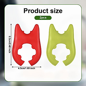 2pcs Spoon Pot Pan Holder, Silicone Pot Side Clamp Clip Spoon Rest for Stove Top Wok Spatula Cooking Utensil Holder Devil Spatula Bracket Clips on Kitchen Gift Gadgets Accessories(Green, Red)