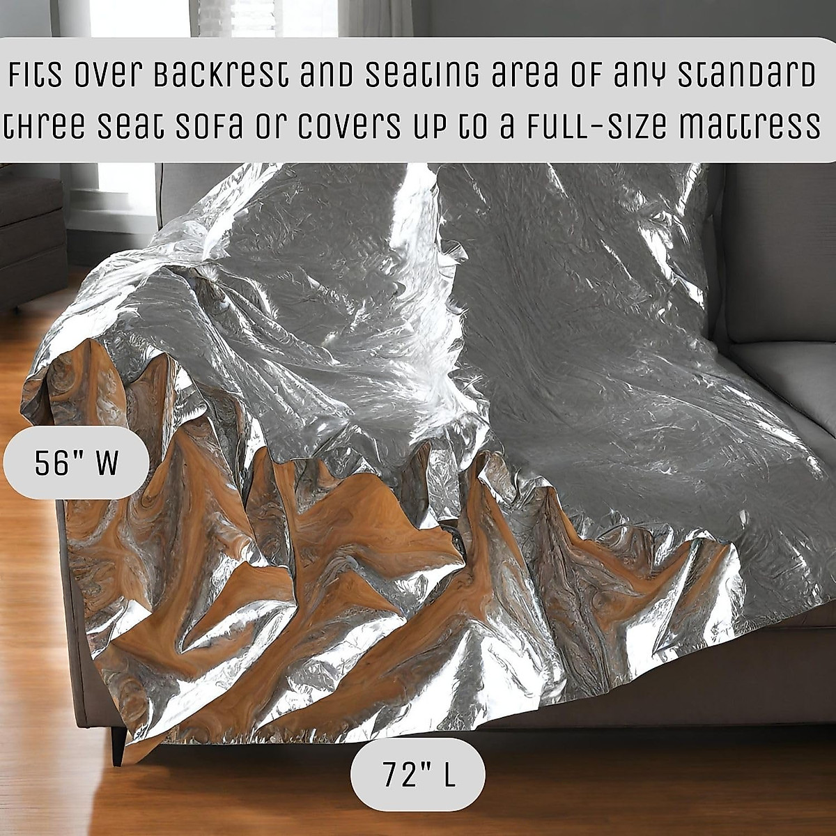 Pet Repeller Furniture Pad Sofa & Couch Mat, SILVER, 72"