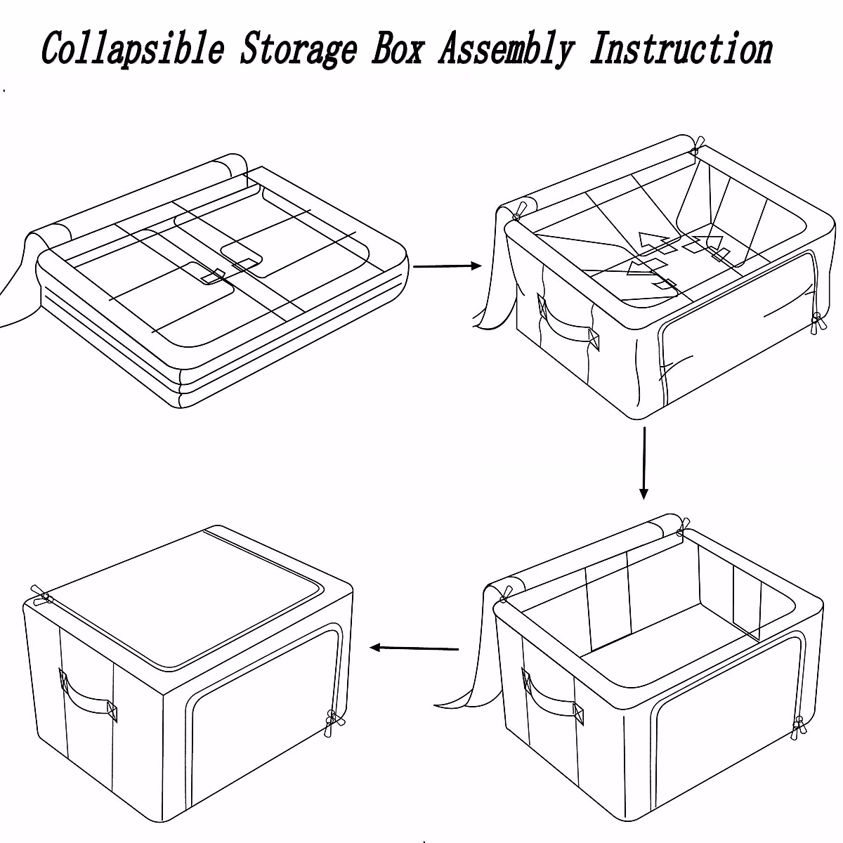 2 Pack Clothes Storage Bins - Stackable Metal Frame Storage Box Foldable Linen Fabric Organizer with Carrying Handles and Clear Window-22L (Light Gray, 15.7x 11.8x 7.8Inch)