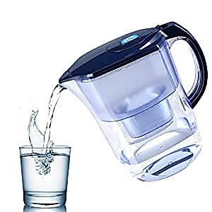 EHM Ultra Premium Alkaline water Filter Pitcher - 3.8L, Activated Carbon Filter- BPA Free, Healthy, Clean, & Toxin-Free Mineralized Alkaline Water in Minutes- Up to 9.5 pH-2023 Model (Blue, 3 filters)