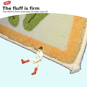 Half Circle Bath Mat Flower Bathroom Rug Non Slip Water Absorbent Super Soft Shaggy Machine Washable Dry Extra Thick Doormat Perfect Absorbant Plush Carpet (24”x16”)