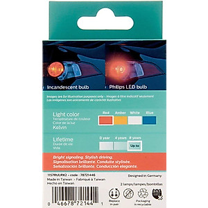 Philips 1157RLED Ultinon LED (Red), 2 Pack