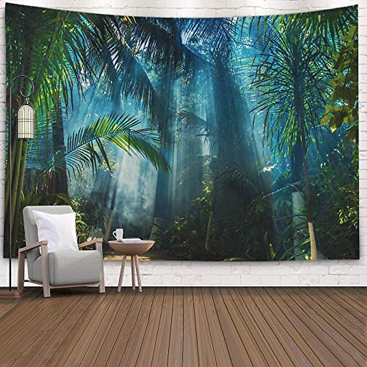 Fullentiart Wall Tapestry Large Tapestry Morning Light Beautiful Jungle Garden Hanging Tapestry Cool Tapestry Dorm Tapestry 92.5X70.9 Inch